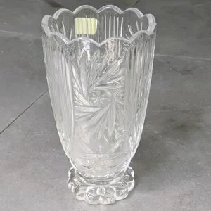 Vintage | Accents | Lead Crystal Vase Pinwheel Pattern With Scalloped ...